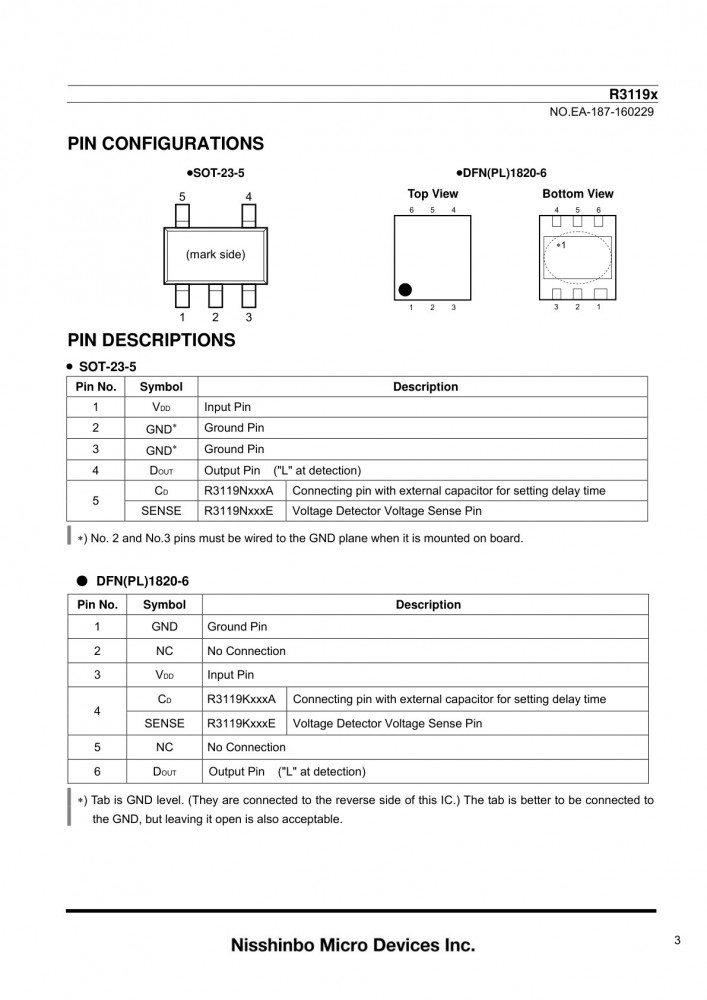 R3119x datasheet page 3
