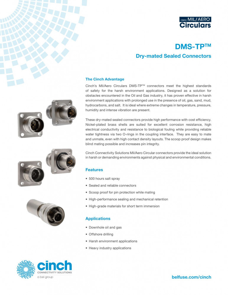 CINCH DMS-TP connector documentation page 1