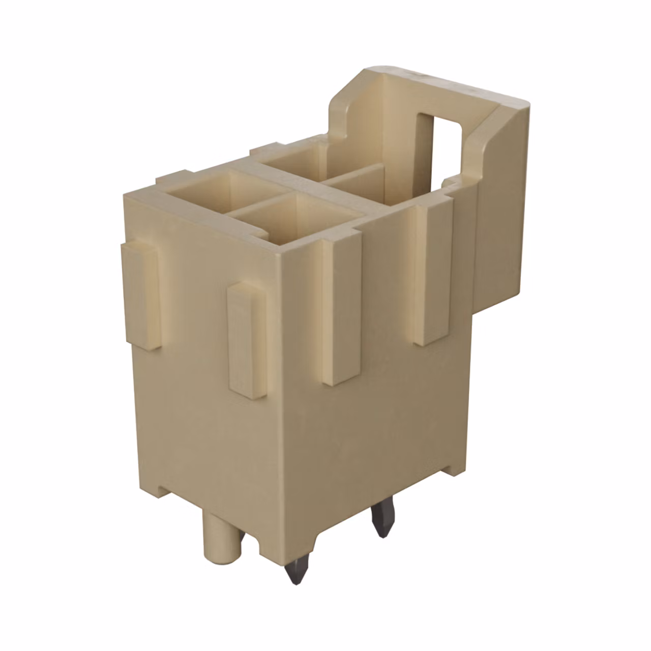 Ultra-Fit Vertical Header, 3.50mm Pitch, Dual Row, 4 Circuits, with Kinked Pins, 0.76µm Gold (Au) Plating, Natural, Glow-Wire Capable, Tray for sale