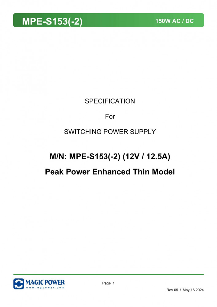MPE-S series datasheet page 1