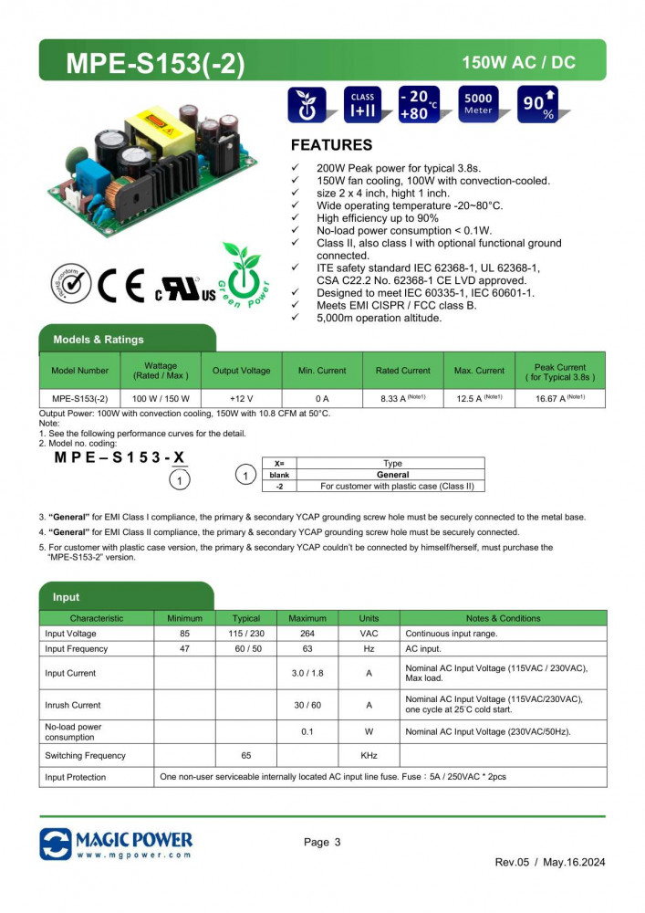 MPE-S series datasheet page 3