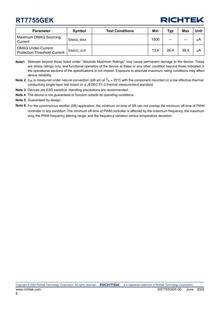 RT7755GEK technical document page 8