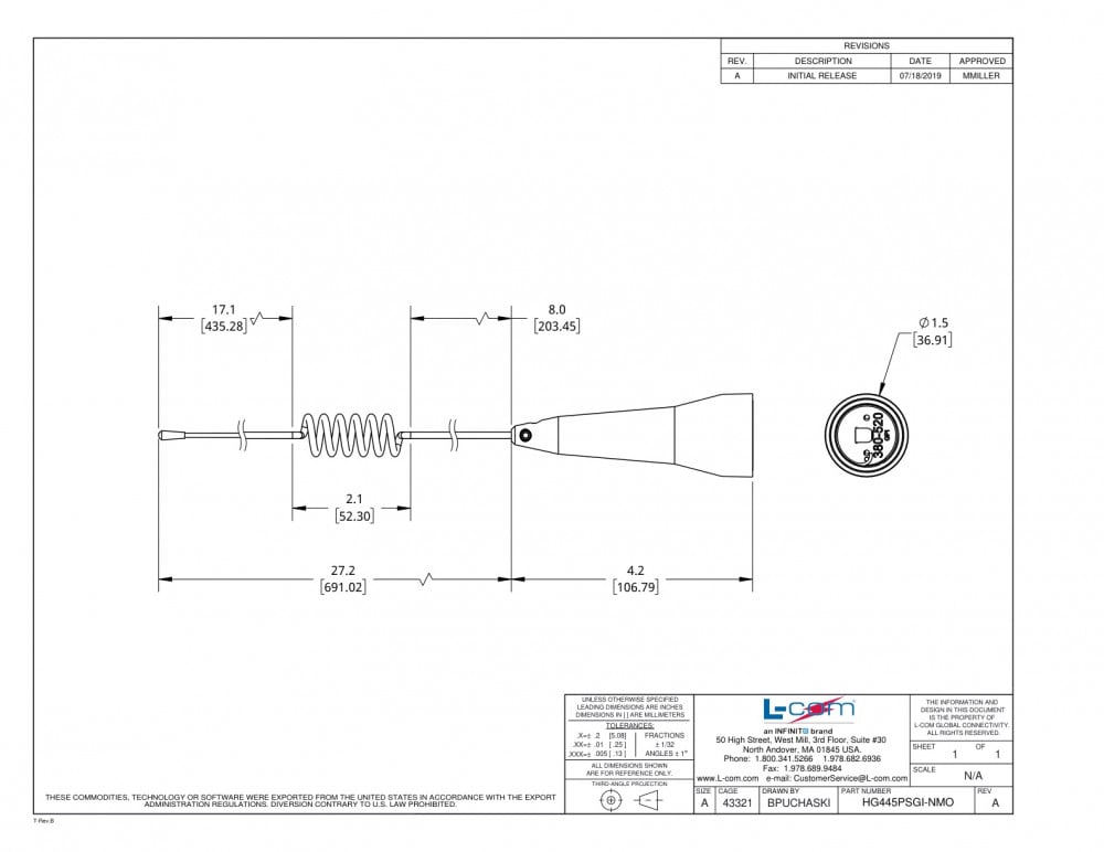 HG445PSGI-NMO technical document page