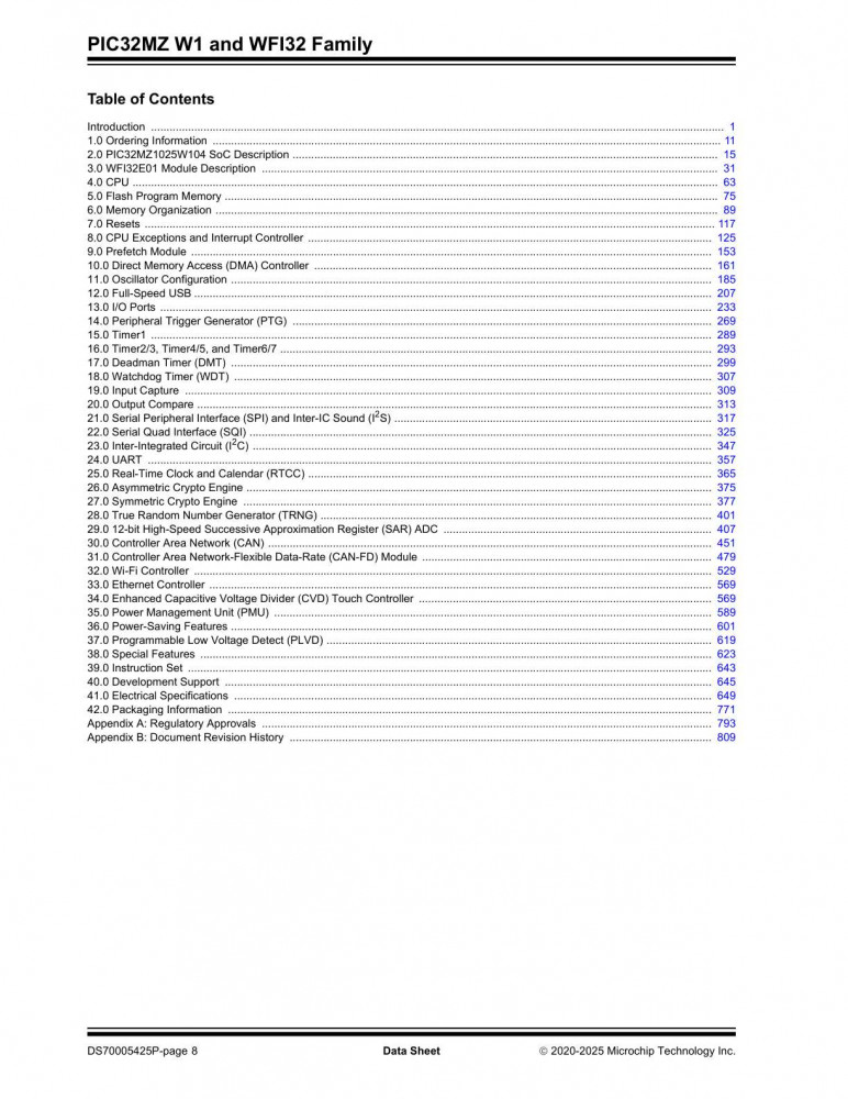 PIC32MZ W1 datasheet page 8