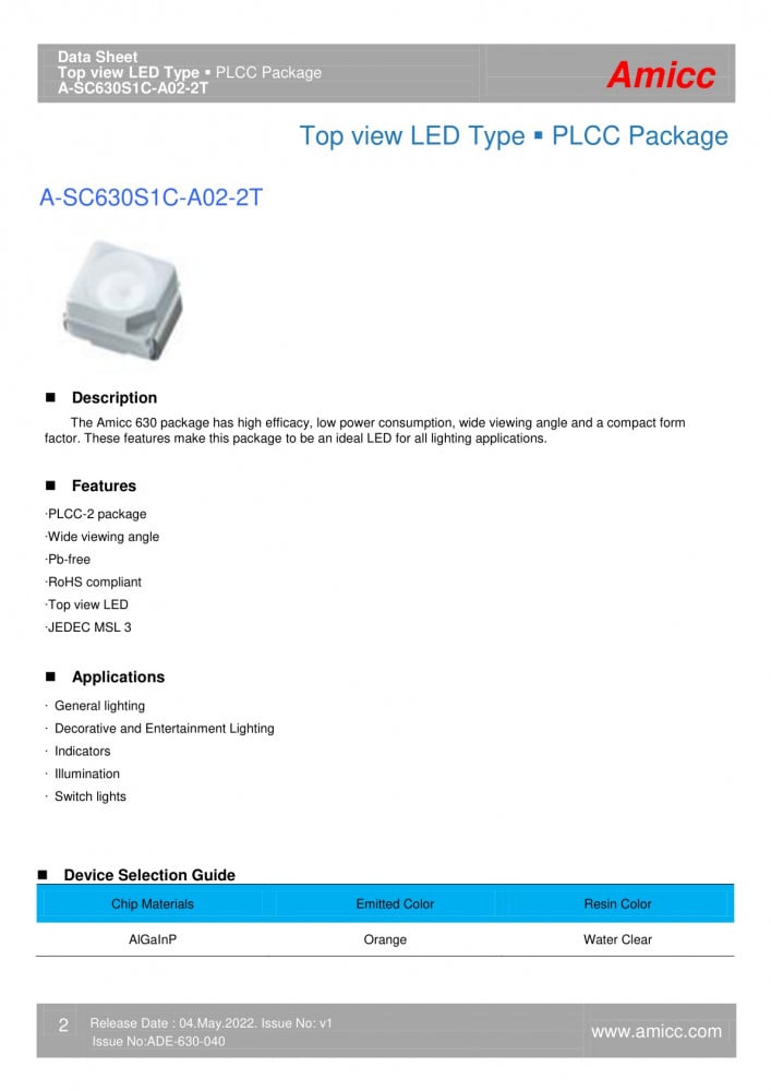 A-SC630S1C-A02-2T datasheet page 2