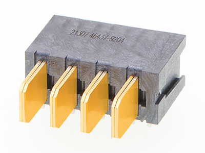 EXTreme Ten60Power Right-Angle Receptacle without Guides, 1 DC Power Circuit, Press Fit Tail