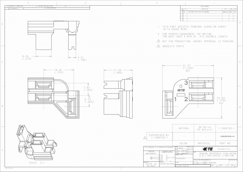 TE Connectivity 1-1969705-1 controlled drawing