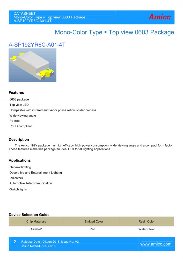 A-SP192YR6C-A01-4T approval sheet page 2