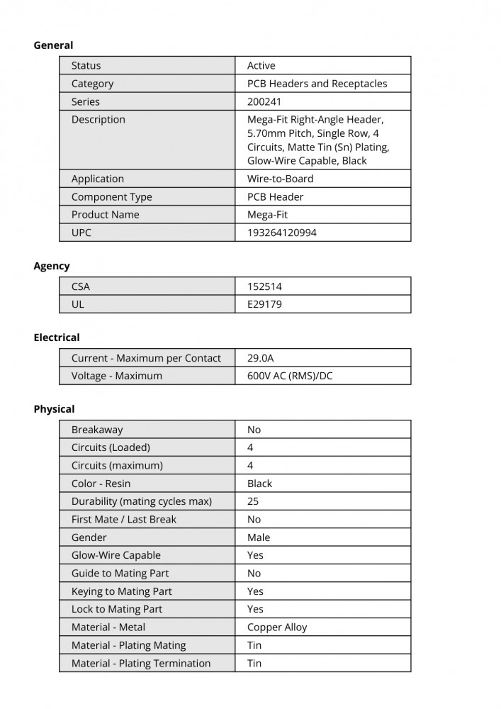 Product document image 2 for MOLEX 2002414214
