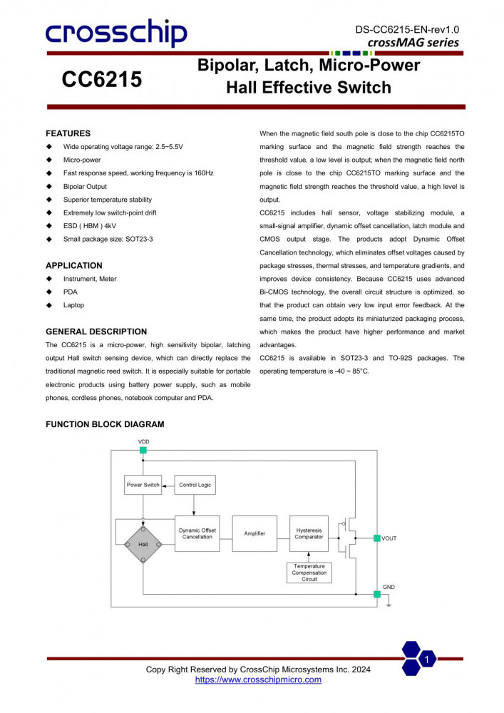 CC6215TO datasheet page 1