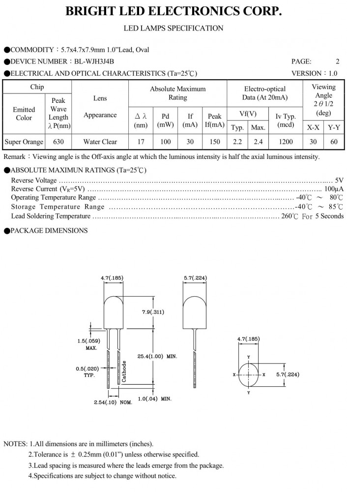 BL-WJH3J4B datasheet page image 1