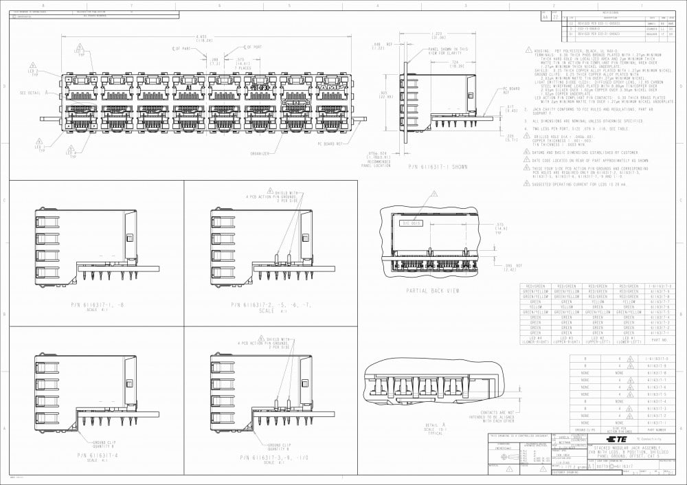TE Connectivity 6116317 drawing page 1