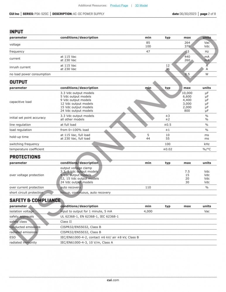 PSK-S20C-9-T datasheet page 2