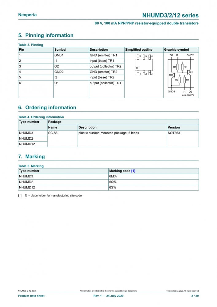 NHUMD3X datasheet page 2