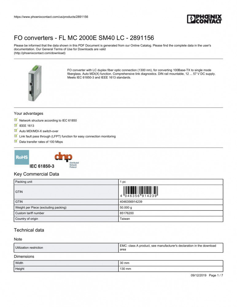 Product document page 1