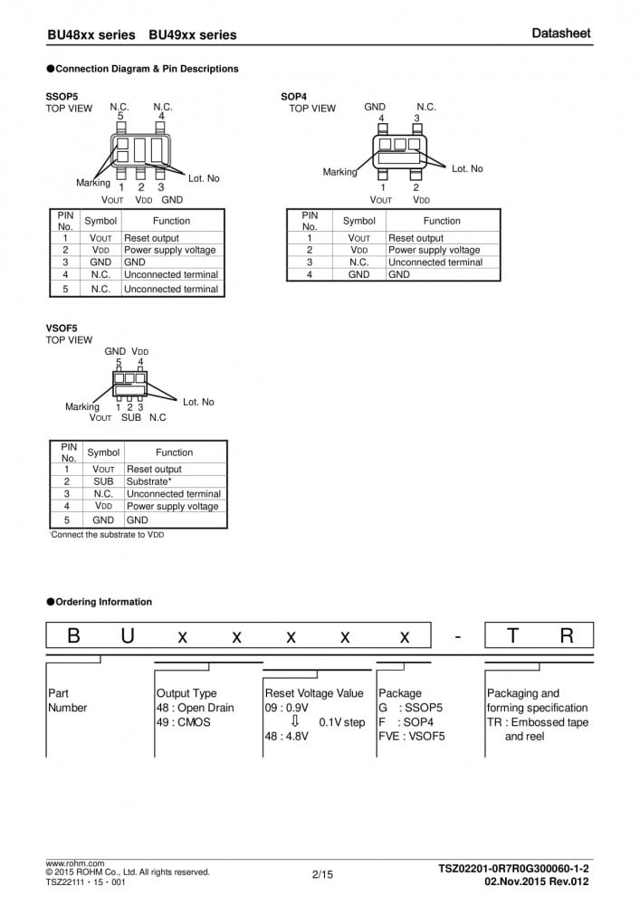 ROHM BU4926G-TR datasheet page 2