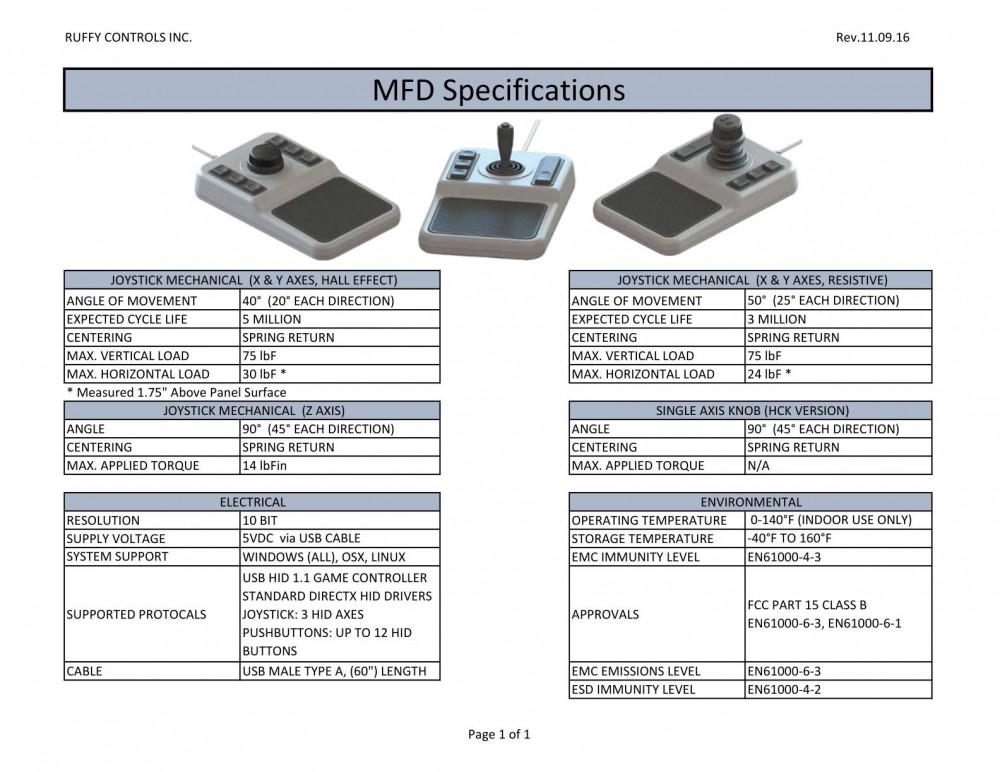 MFD specification document preview