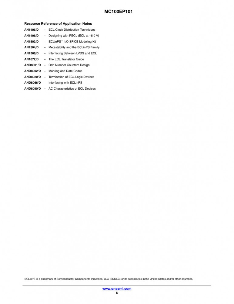 MC100EP101 datasheet preview, page 6