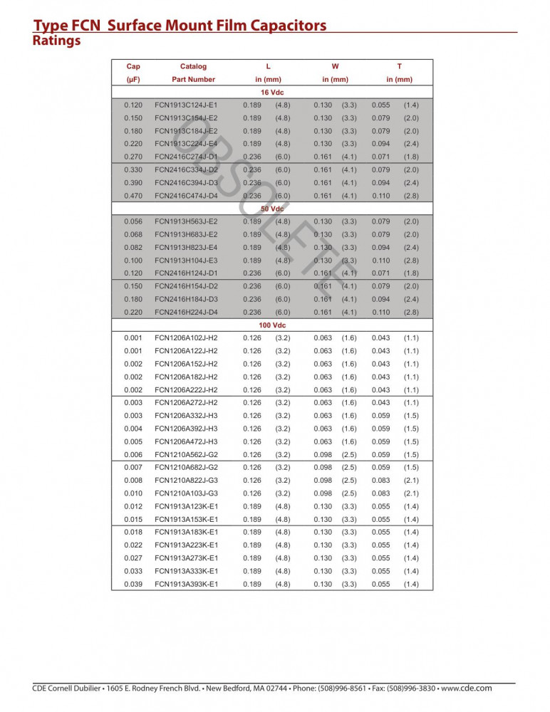FCN datasheet page 3