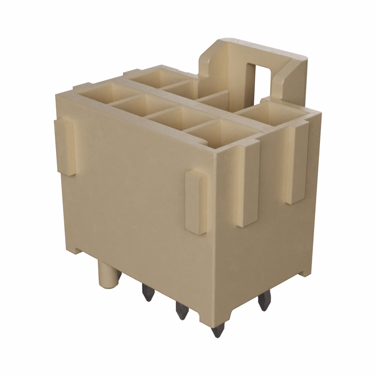 Ultra-Fit Vertical Header, 3.50mm Pitch, Dual Row, 8 Circuits, with Kinked Pins, 0.38µm Gold (Au) Plating, Natural, Glow-Wire Capable, Tray for sale