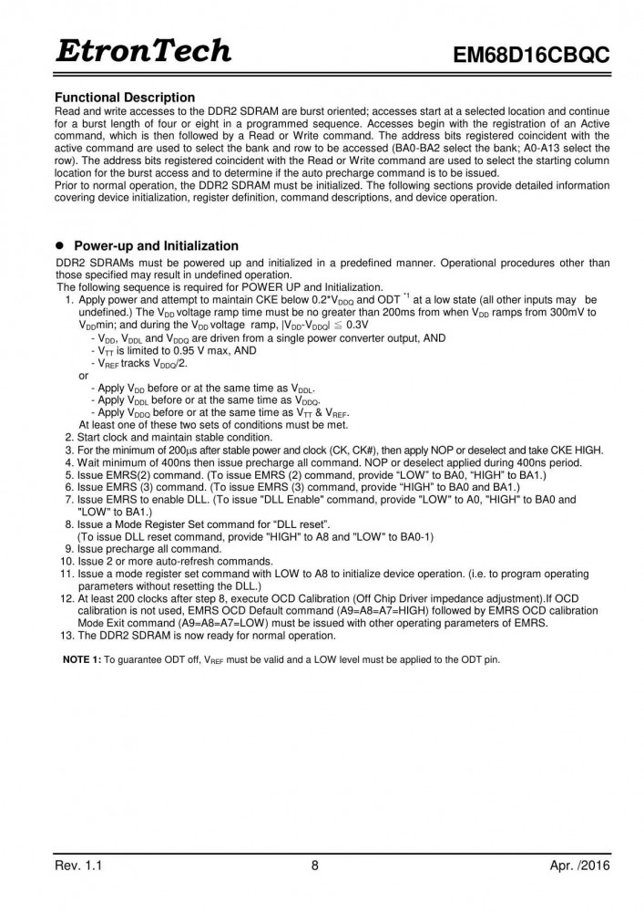 EM68D16CBQC-18H datasheet page 8