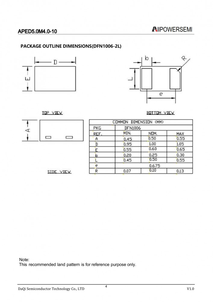 APED5.0M4.0-10 datasheet page 4