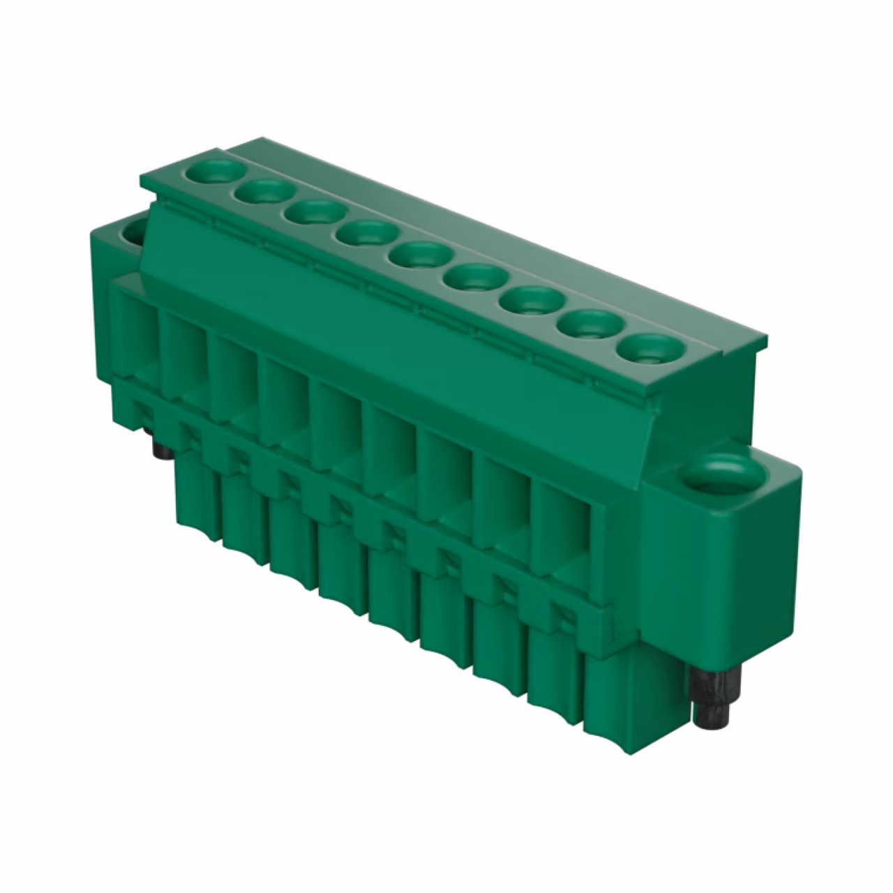 3.50mm Pitch Eurostyle Vertical Plug, with Retention Screws, Rear Wire Entry, Green Housing, 9 Circuits for sale