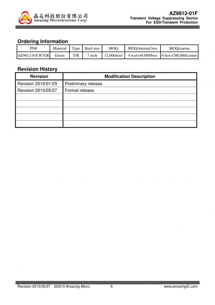 AZ9812-01F technical document page 6