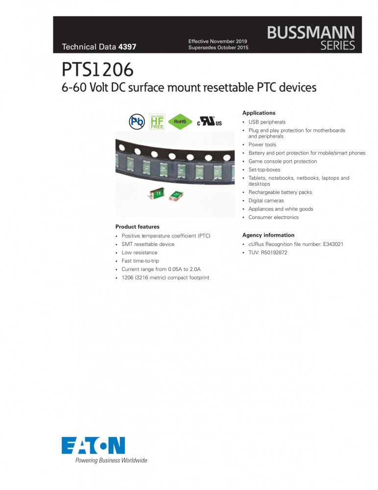 EATON PTS1206 datasheet page 1