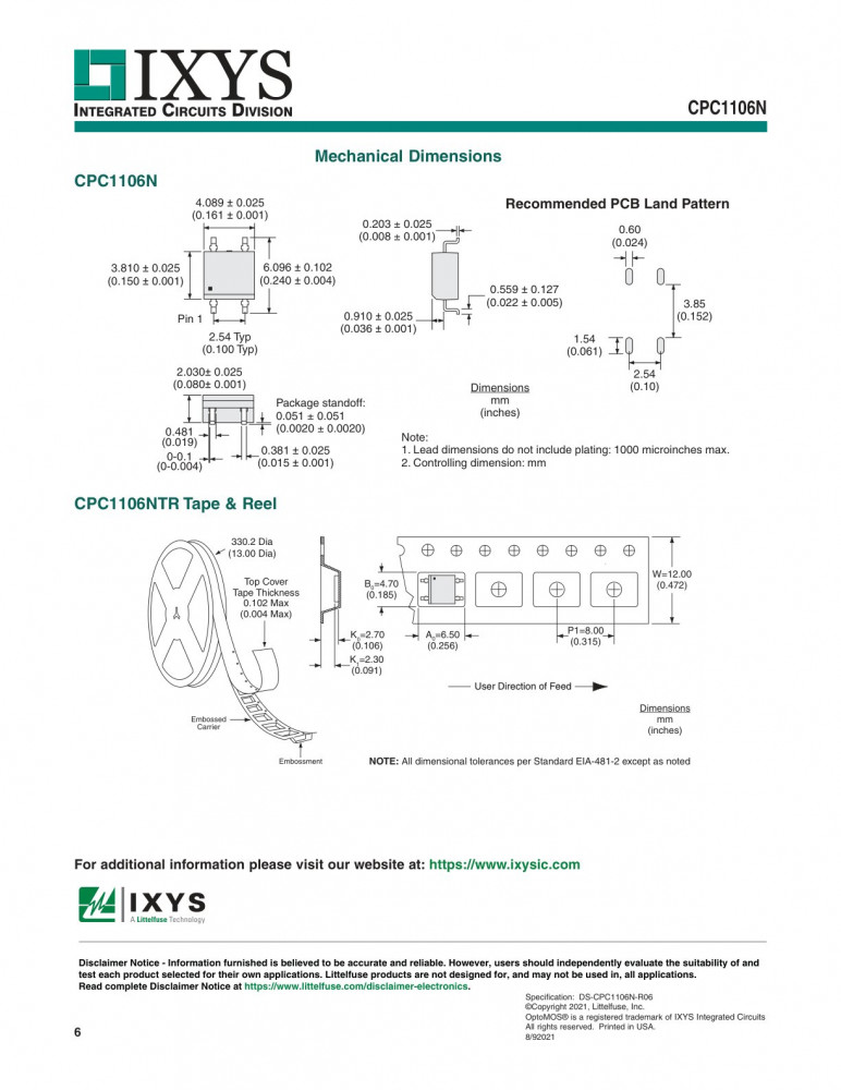 CPC1106N datasheet page 6