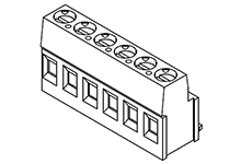 9.53mm Pitch Beau PCB Terminal Strip, without Mounting Ends, 11 Circuits, with Screw Clamp Washer