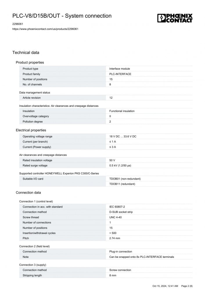 Phoenix Contact 2296061 technical document page 2