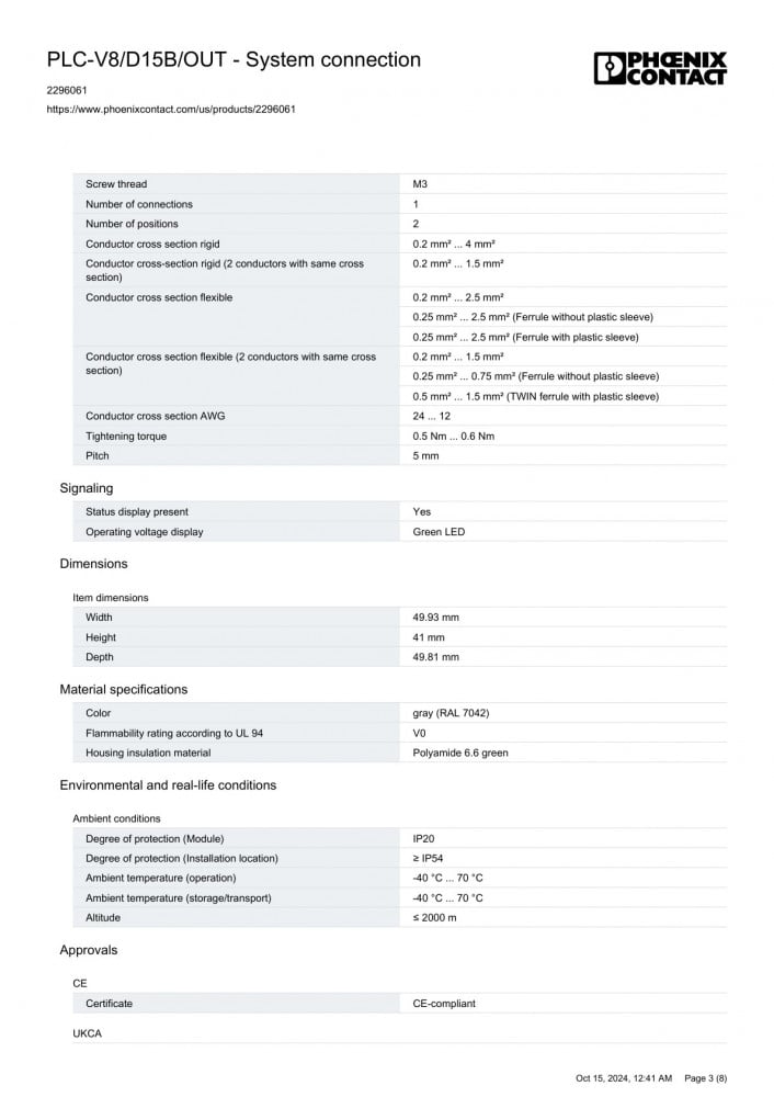 Phoenix Contact 2296061 technical document page 3