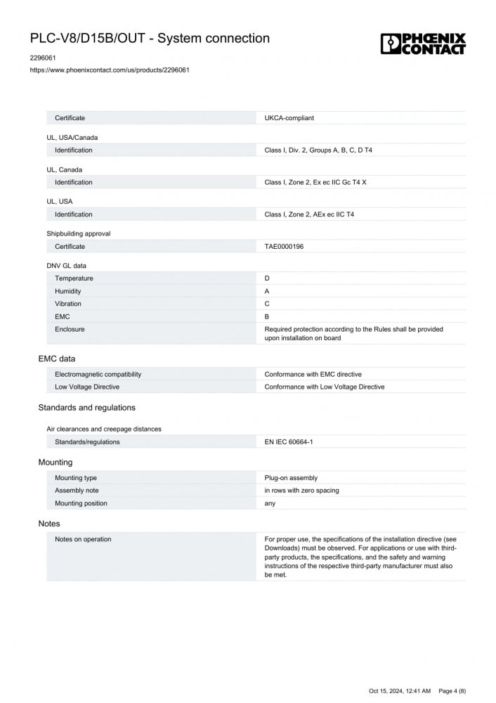 Phoenix Contact 2296061 technical document page 4