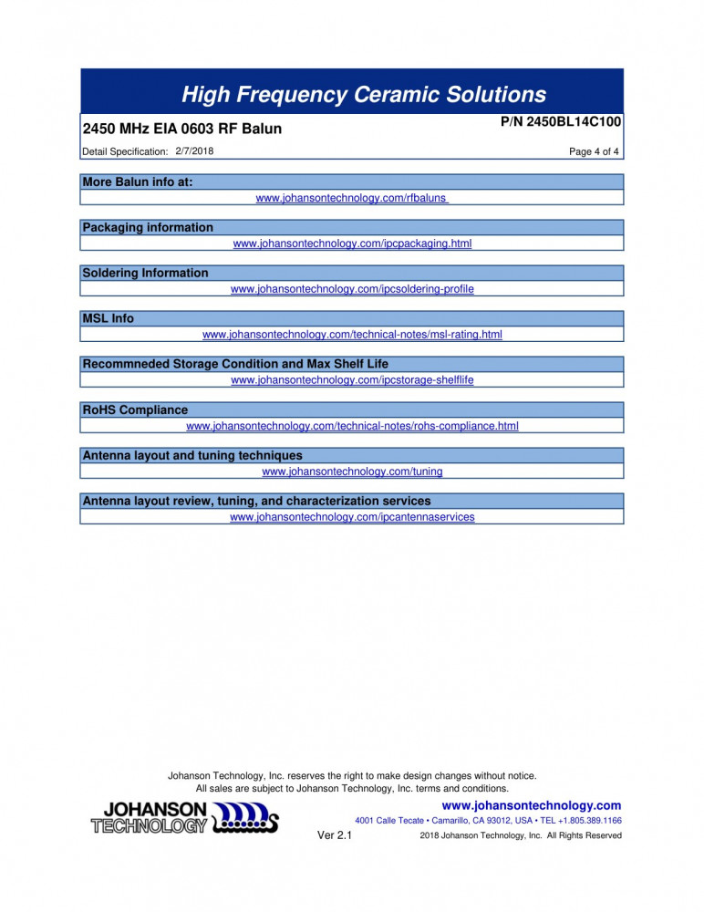 2450BL14C100T datasheet page 4