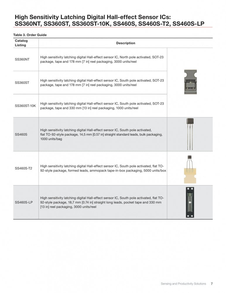 Honeywell SS360NT datasheet page 7