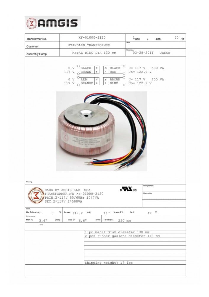 XF-01000-2120 technical document page