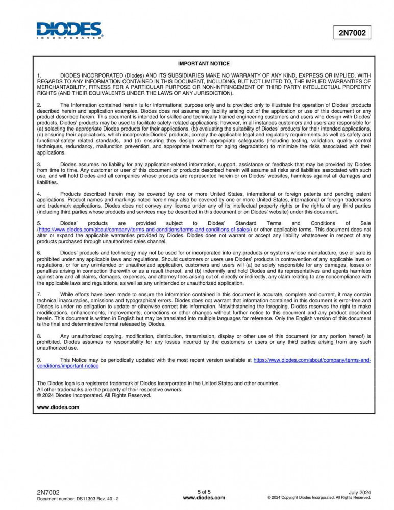 2N7002-7-F datasheet page 5