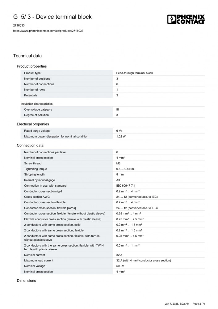 Phoenix Contact 2716033 product documentation page 2