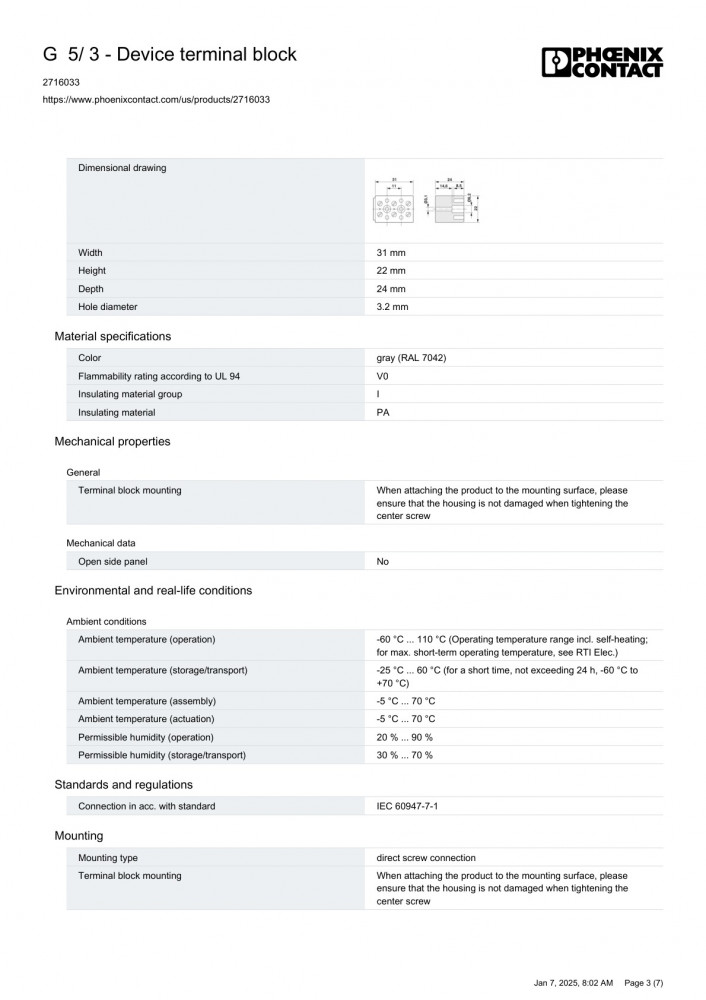 Phoenix Contact 2716033 product documentation page 3