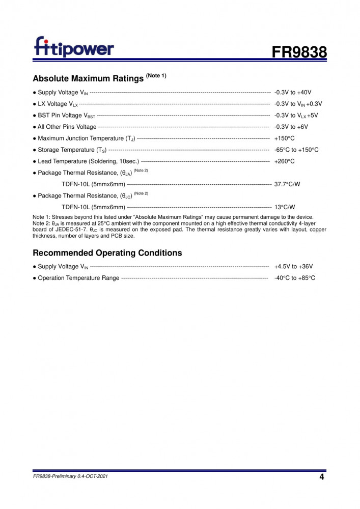 FR9838DH datasheet page 4