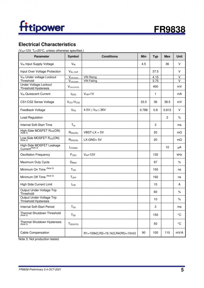 FR9838DH datasheet page 5
