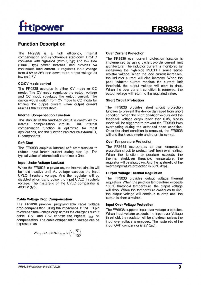 FR9838DH datasheet page 9
