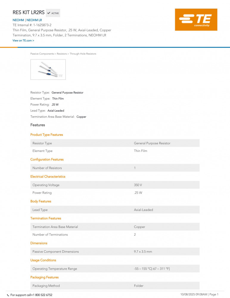 RESKITLR2RS technical document preview, page 1