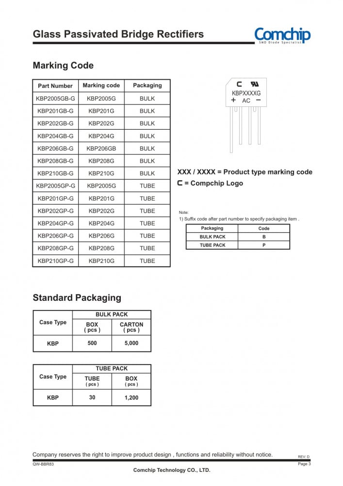 KBP201G-G datasheet page 3