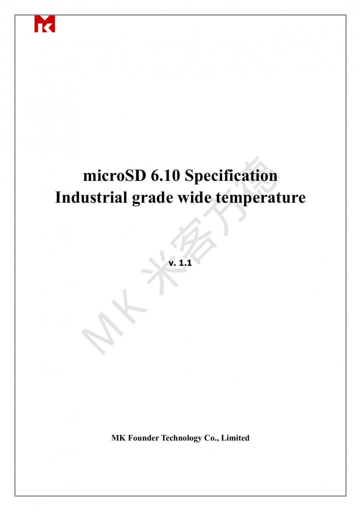 MK microSD specification page 1