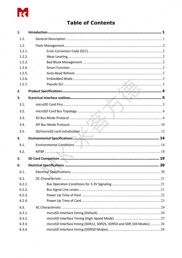 MK microSD specification page 5