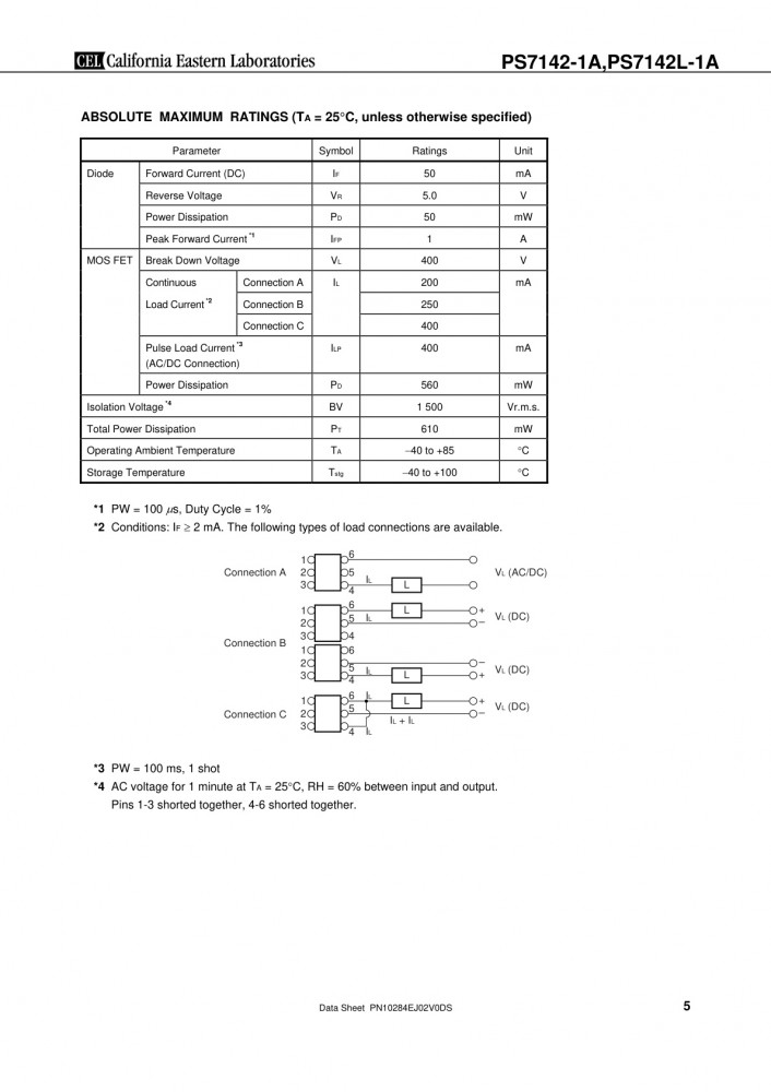 PS7142-1A datasheet page 5
