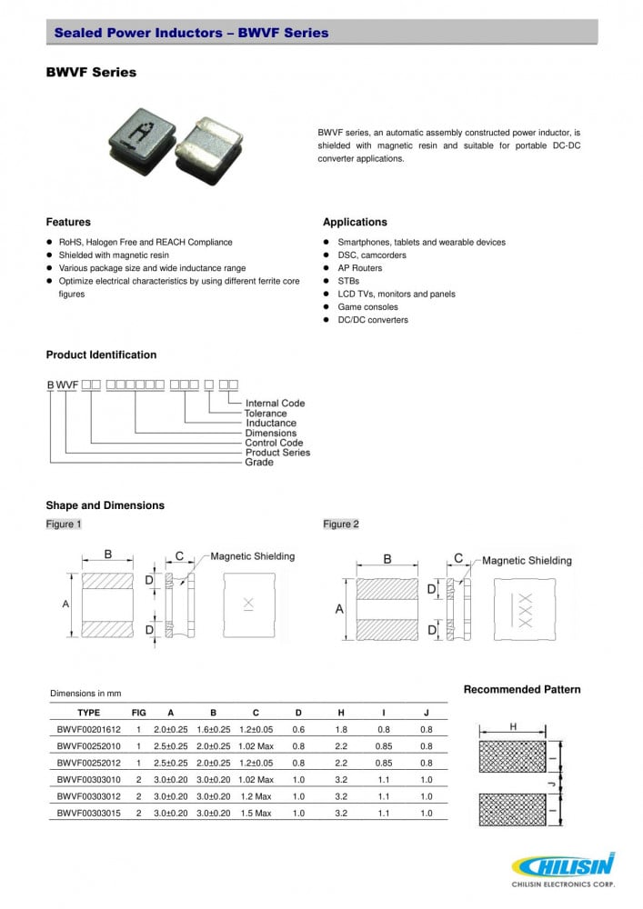 BWVF datasheet page 1