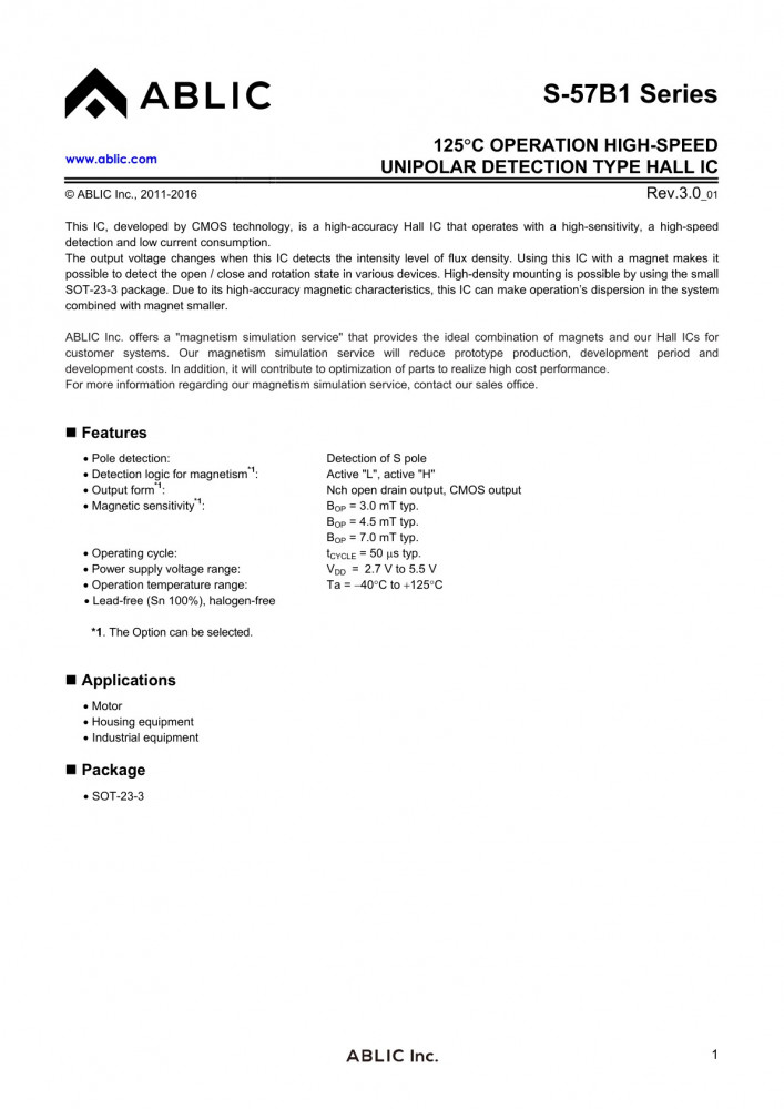 S-57B1 datasheet page 1